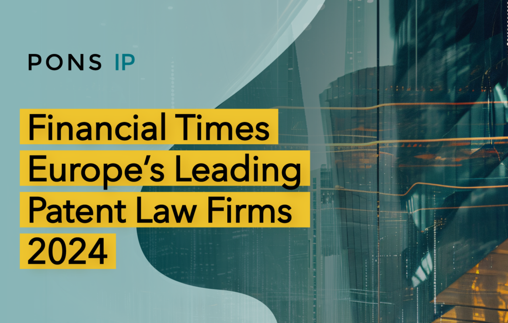 Financial Times includes PONS IP among the best patent firms in Europe ...